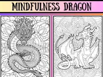 Dragons Mindfulness Coloring Pages for Relaxation & Inner Peace | 40 ...
