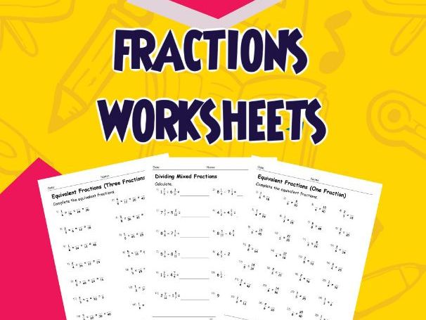 Fractions Worksheets Grades 4 6 Equivalent Fractions Order Of 