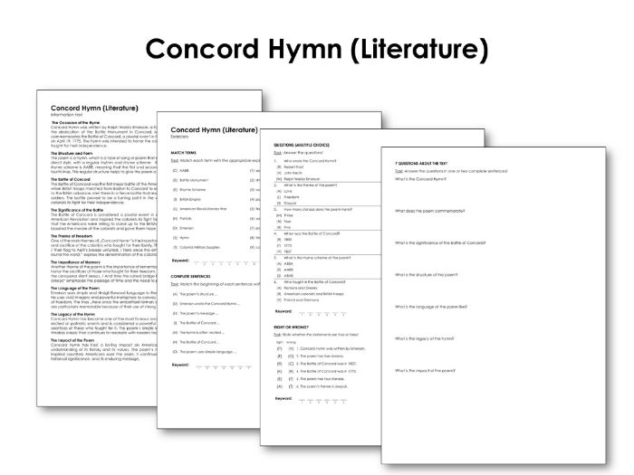 Concord Hymn (Literature) | Teaching Resources