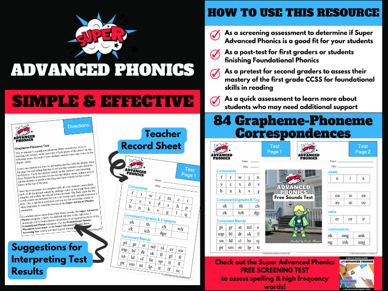 Free Phonics Sounds Test | Grapheme-Phoneme Correspondences | Teaching ...