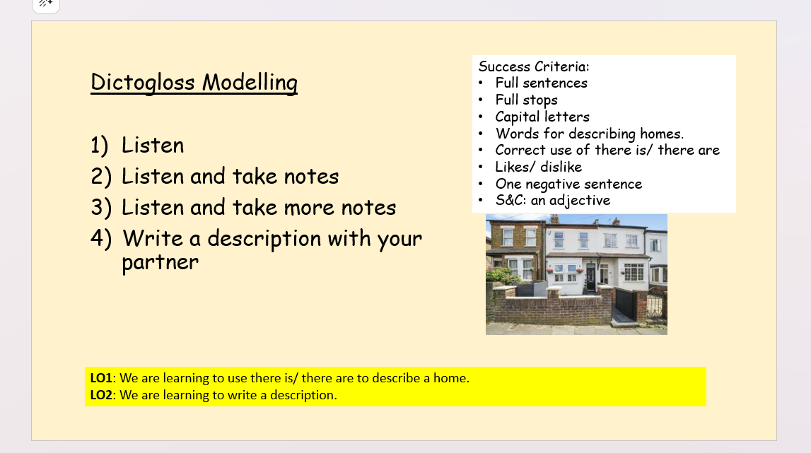 ESOL Entry 1: Describing Homes. There is/are. Present simple. Speaking ...