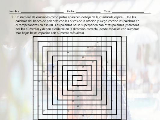 Adverbs Word Spiral Spanish Worksheet | Teaching Resources