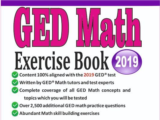 GED Math Exercise Book Student Workbook And Two Realistic GED Math 