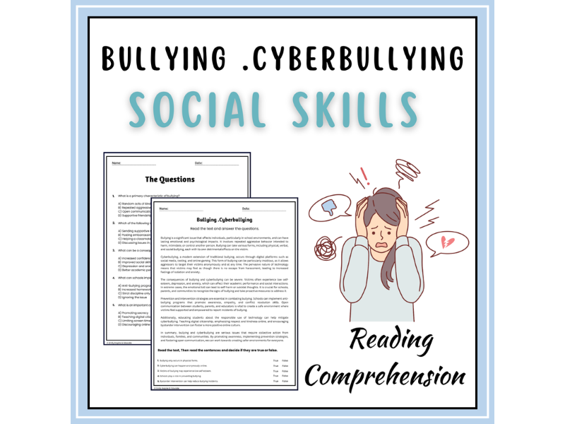 Bullying and Cyberbullying - Reading Comprehension Passages & Questions ...