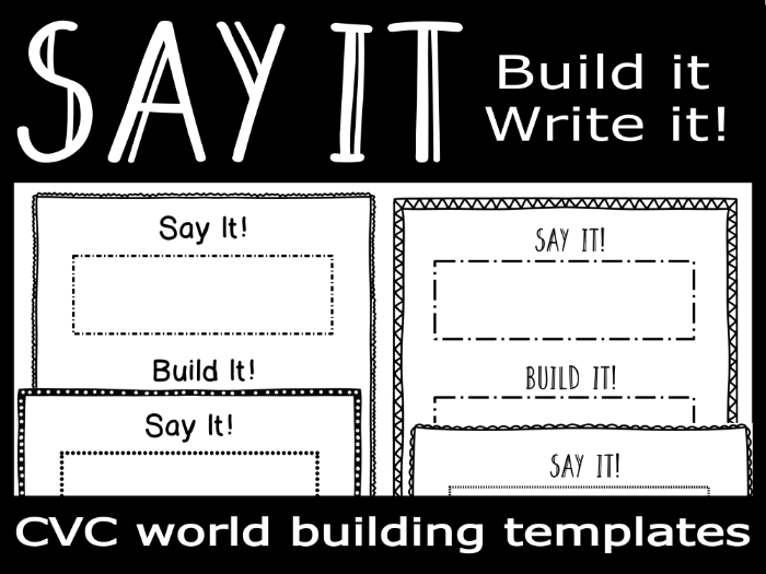 CVC Word Building Mats - Say It, Build It, Write It! | 4 Templates ...
