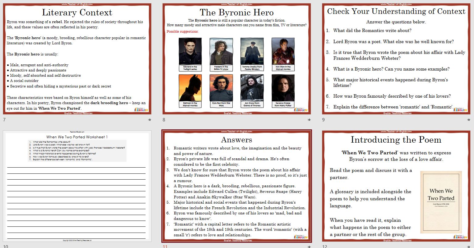 When We Two Parted | Teaching Resources