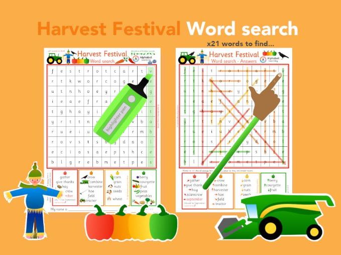 Wordsearch - Harvest Festival, x21 words to find | Teaching Resources