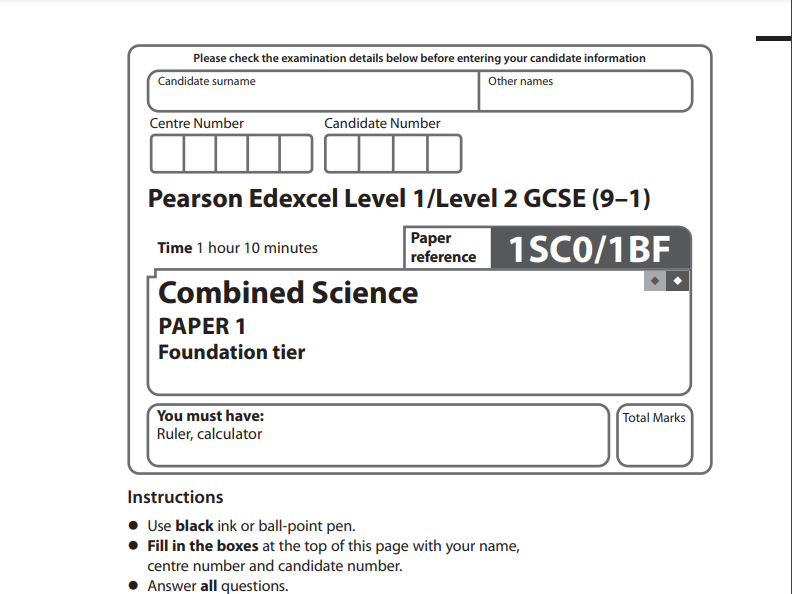 Edexcel Gcse Combined Science Past Papers ClearRevise AQA GCSE