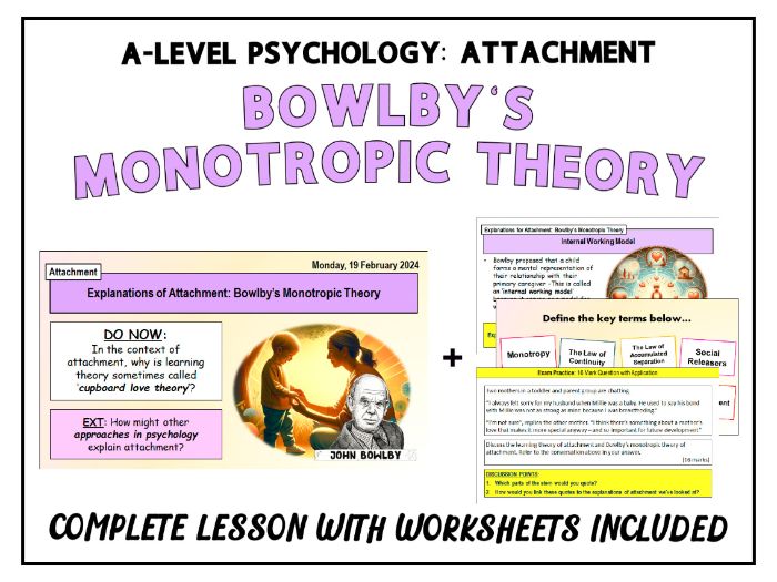 A-Level Psychology - BOWLBY'S MONOTROPIC THEORY [Attachment Topic ...