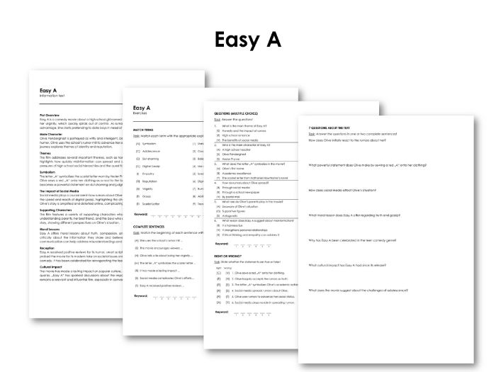 The Movie "Easy A" | Teaching Resources