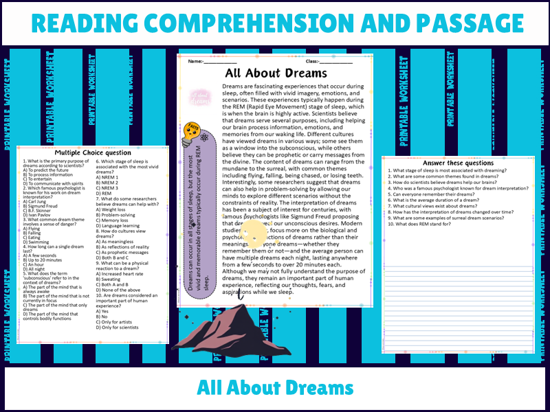 Exploring Dreams: Engaging Reading Passage with Thought-Provoking ...