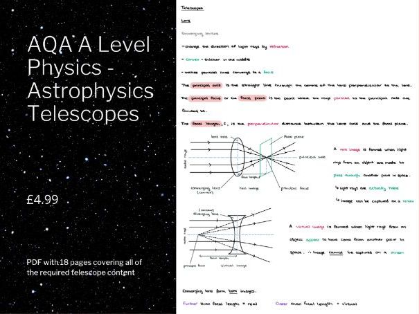 AQA A Level Physics Astrophysics - Telescopes | Teaching Resources