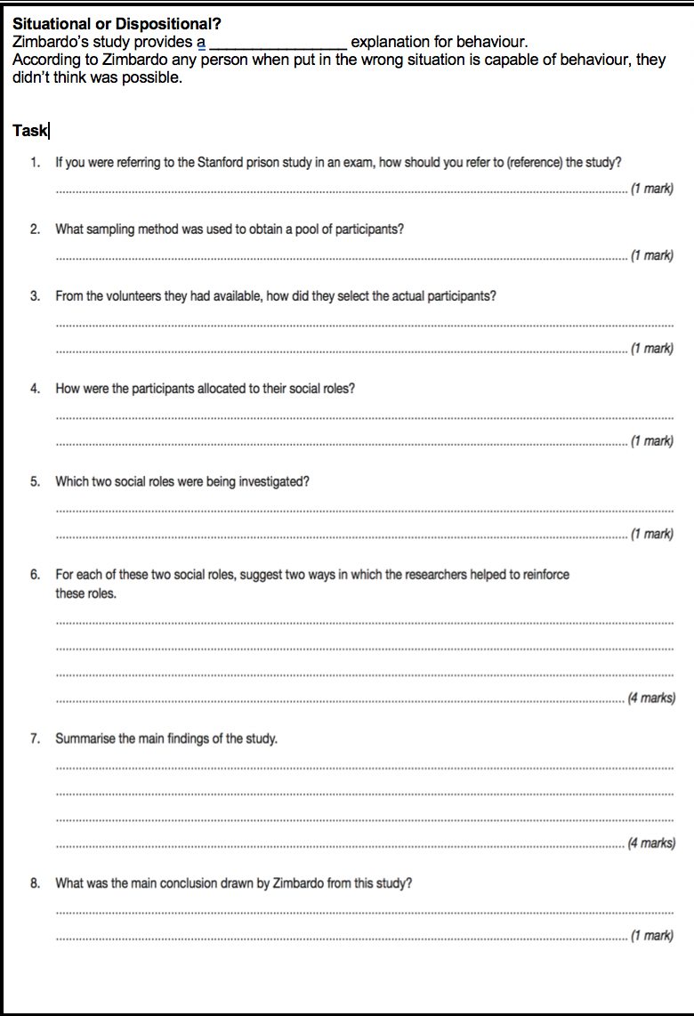 Social Influence - Conformity to Social Roles / Zimbardo - Booklet ...