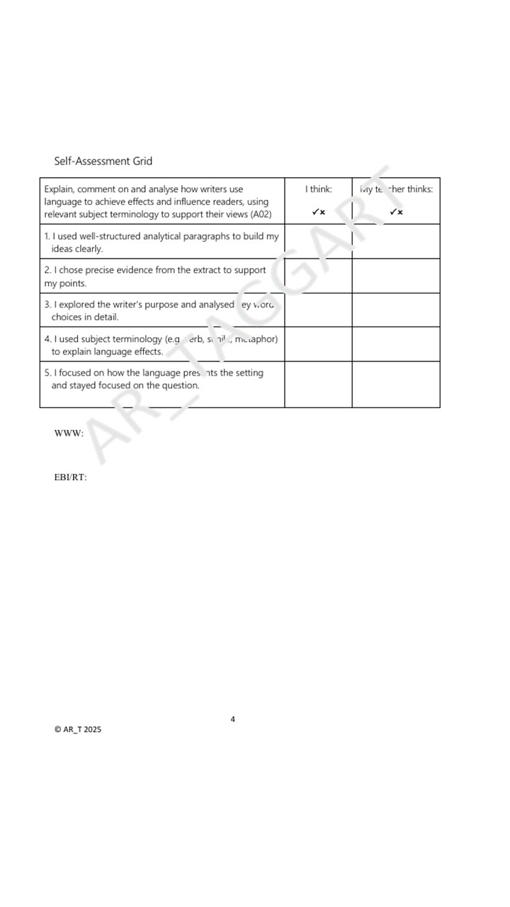 ORWELL - Full AQA (2026) PAPER 1 + AO SA Grid + Full Differentiated Q5 ...