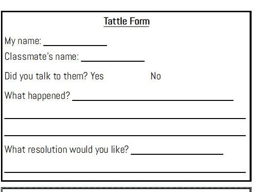 Tattle Form Editable | Teaching Resources