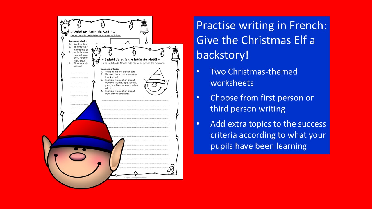 Christmas writing activity in French | Teaching Resources
