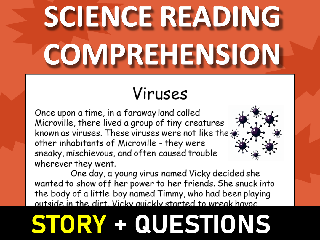 Viruses Reading Science Story Comprehension Questions Worksheet ...