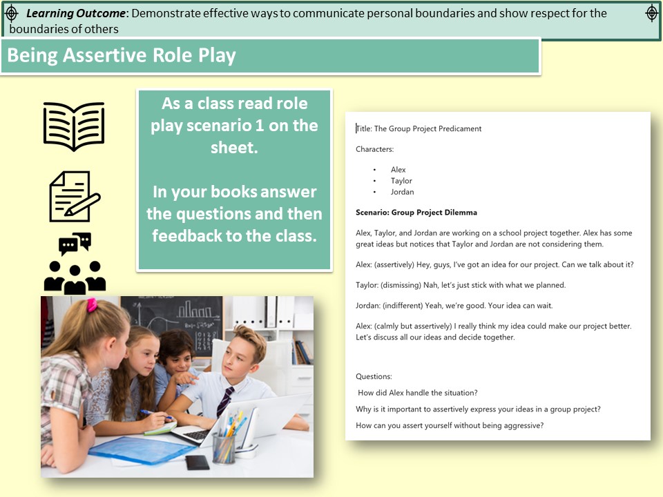 KS3 PSHE - Assertiveness, Boundaries and Consent, 35 slide PPT. 2 Hours ...