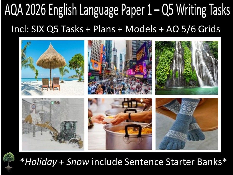 Six Q5 - AQA 2026 GCSE English Language Paper 1 | Plans, Sentence Banks ...