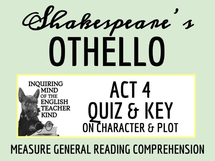 Shakespeare's Othello Quiz Bundle | Teaching Resources