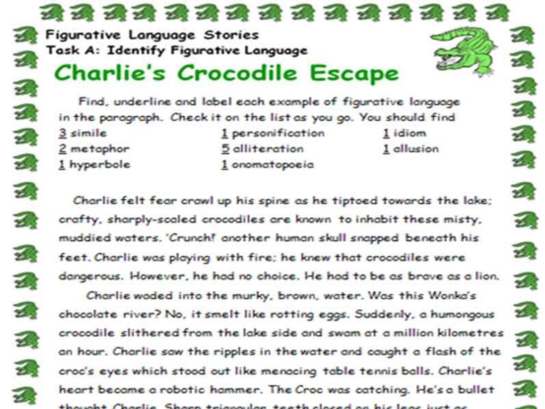 Free Figurative Language Story Teaching Resources Free Figurative Language Story Teaching Resources