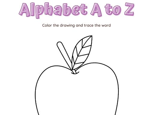 Alphabet A to Z, Color the drawing and trace the word. | Teaching Resources