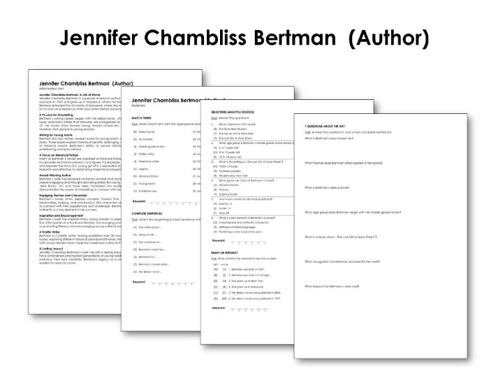 Jennifer Chambliss Bertman (Author) | Teaching Resources