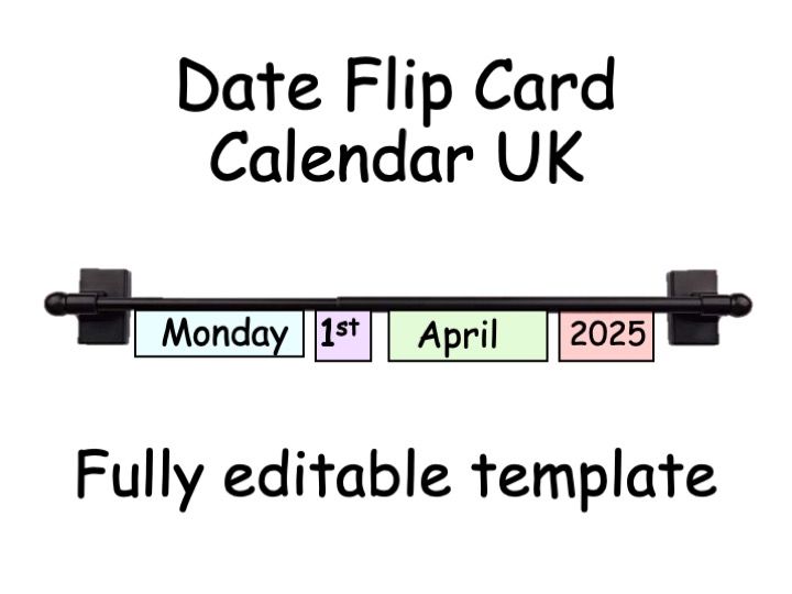 Date Flip Card Calendar UK | Teaching Resources