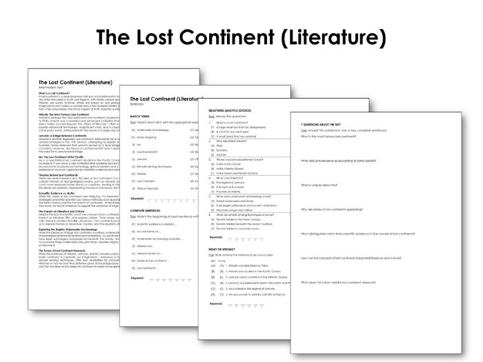 The Lost Continent (Literature) | Teaching Resources