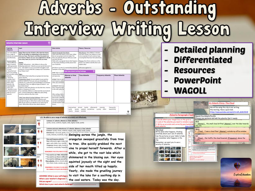 KS2 ADVERBS - Outstanding English Interview Lesson | Teaching Resources KS2 ADVERBS - Outstanding English Interview Lesson | Teaching Resources