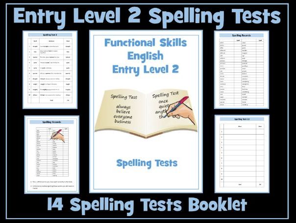 English Functional Skills Entry Level 2 Spelling Tests Teaching 