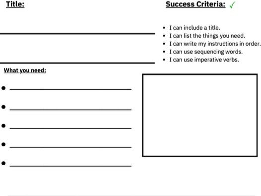 Instructional Writing Template | Teaching Resources