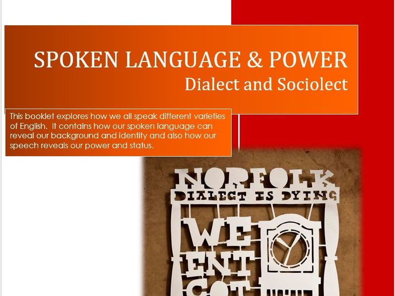 OCR A Level English Language Year 1 - Course Booklet 9 - Speech & power ...