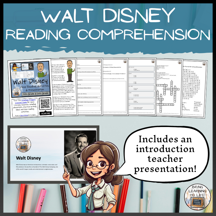Walt Disney Reading Comprehension Activities | Year 5 or Year 6 ...