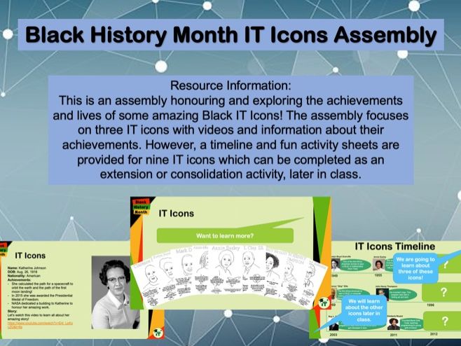 Black History Month IT Icons Assembly | Teaching Resources
