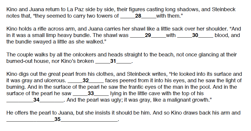 The Pearl by John Steinbeck Novel Chapter Quizzes w/ Answers (6 Quizzes ...