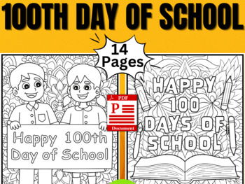 100th Day of School Coloring Pages | Mindfulness Coloring Sheets for ...