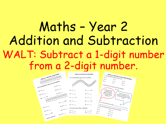 Subtracting A 1 digit From A 2 digit Number Year 2 Teaching Resources