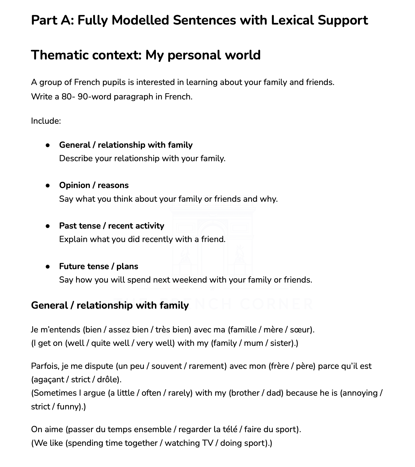 FREE Pearson Edexcel GCSE French – Writing 80-90 word - Foundation Tier ...