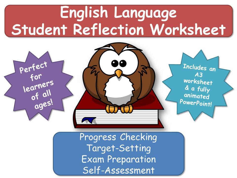 English Language Student Reflection Worksheet (Target Setting, Progress ...