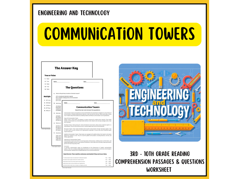 Communication Towers Reading Comprehension Passages & Questions ...