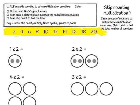 Skip Counting Multiplication Worksheets Teaching Resources