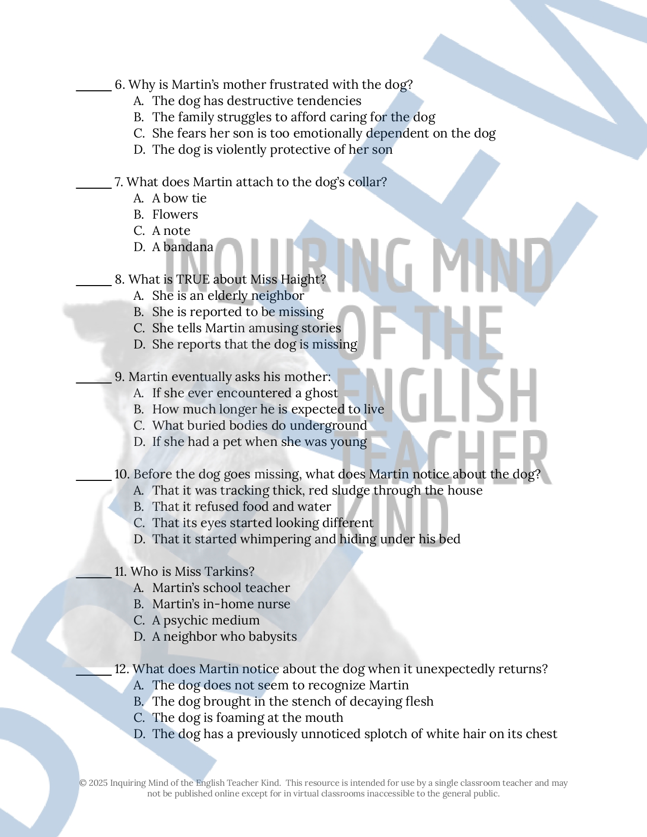 "The Emissary" by Ray Bradbury Quiz and Answer Key (Short Story for ...