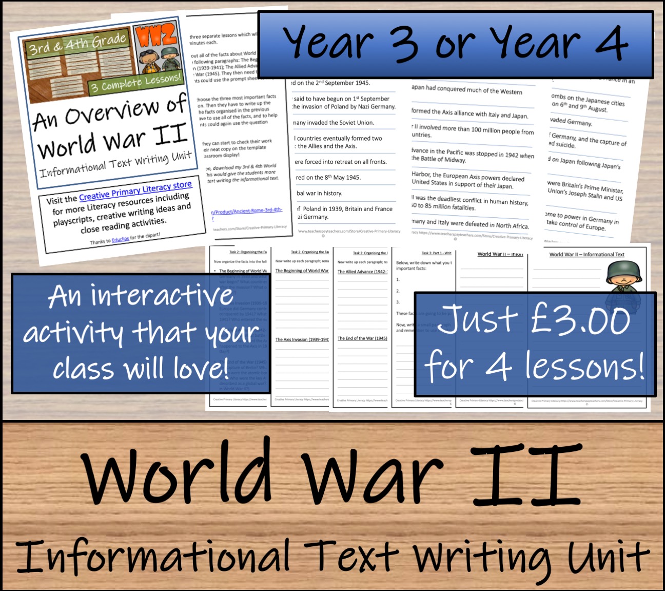 LKS2 History - World War II Informational Text Writing Activity ...