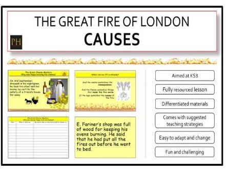 Great Fire of London causes by PilgrimHistory | Teaching Resources