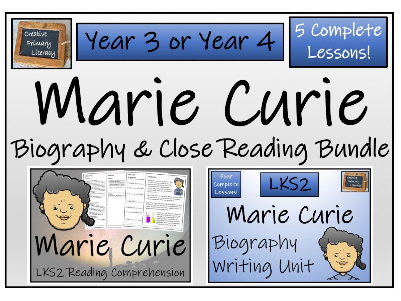 LKS2 Science - Marie Curie Reading Comprehension & Biography Bundle ...