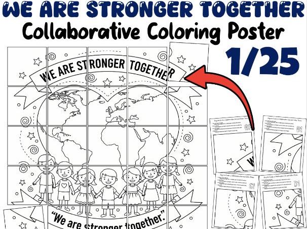 We Are Stronger Together – Civil Rights Day Collaborative Coloring ...