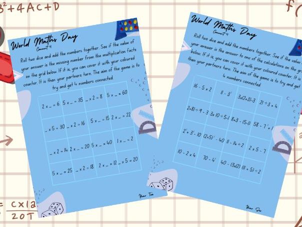 World Maths Day Whole School Resource Connect 4 Game | Teaching Resources