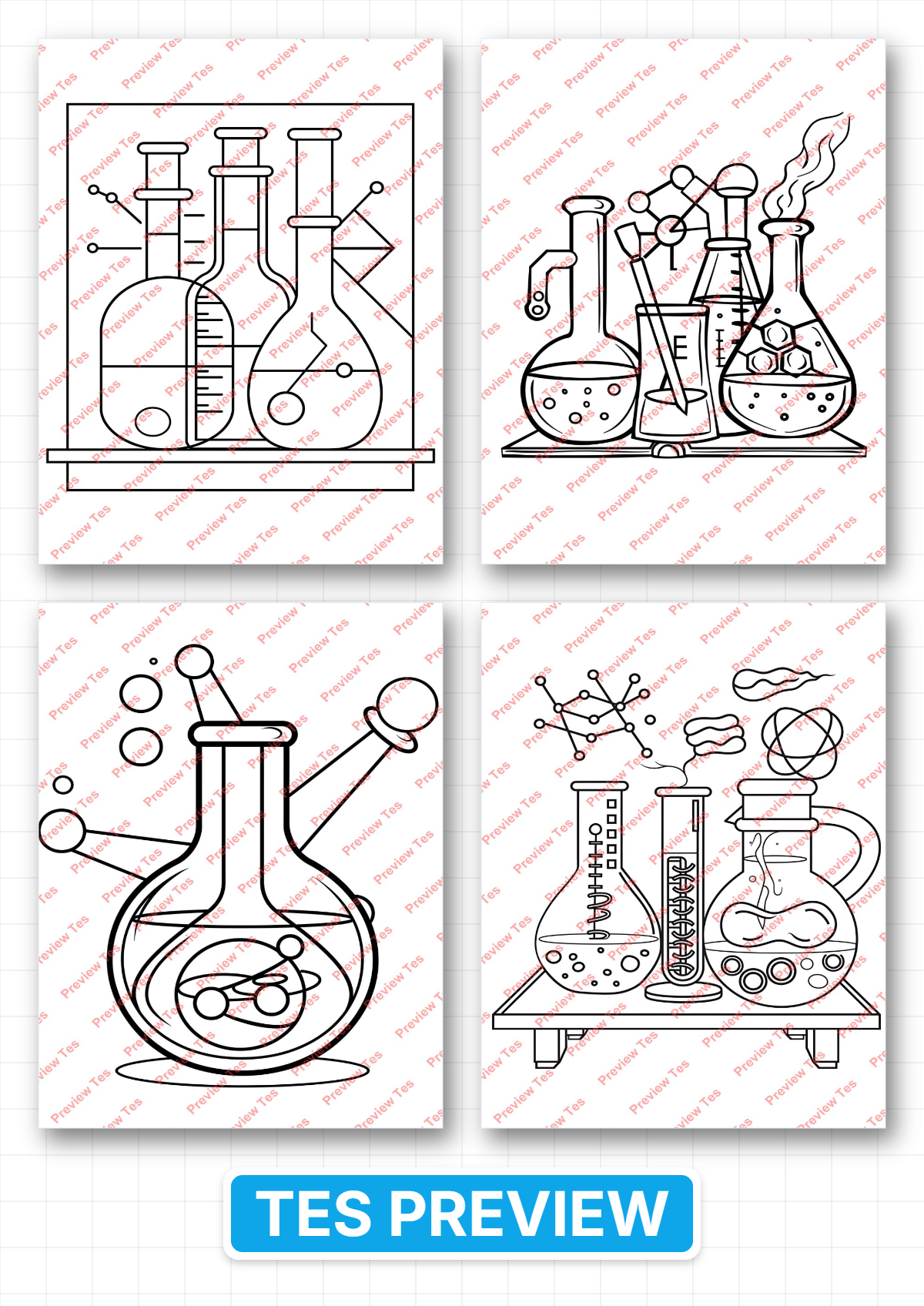 Science Colouring Pages | 30 Laboratory Equipment Chemistry Sheets ...
