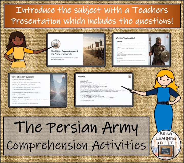 Persian Army & The Immortals Reading Comprehension Activities | Year 5 ...